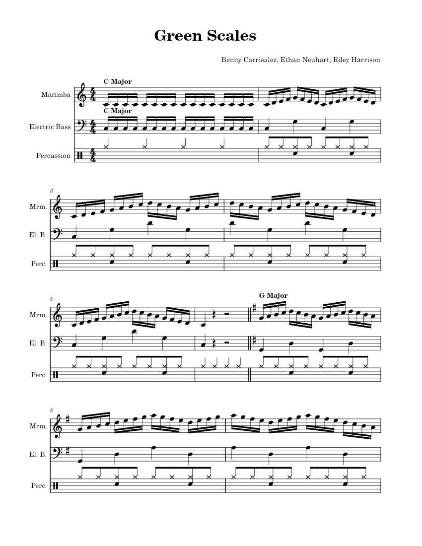 Green Scales Sheet music for Bass guitar, Drum group, Marimba (Mixed ...