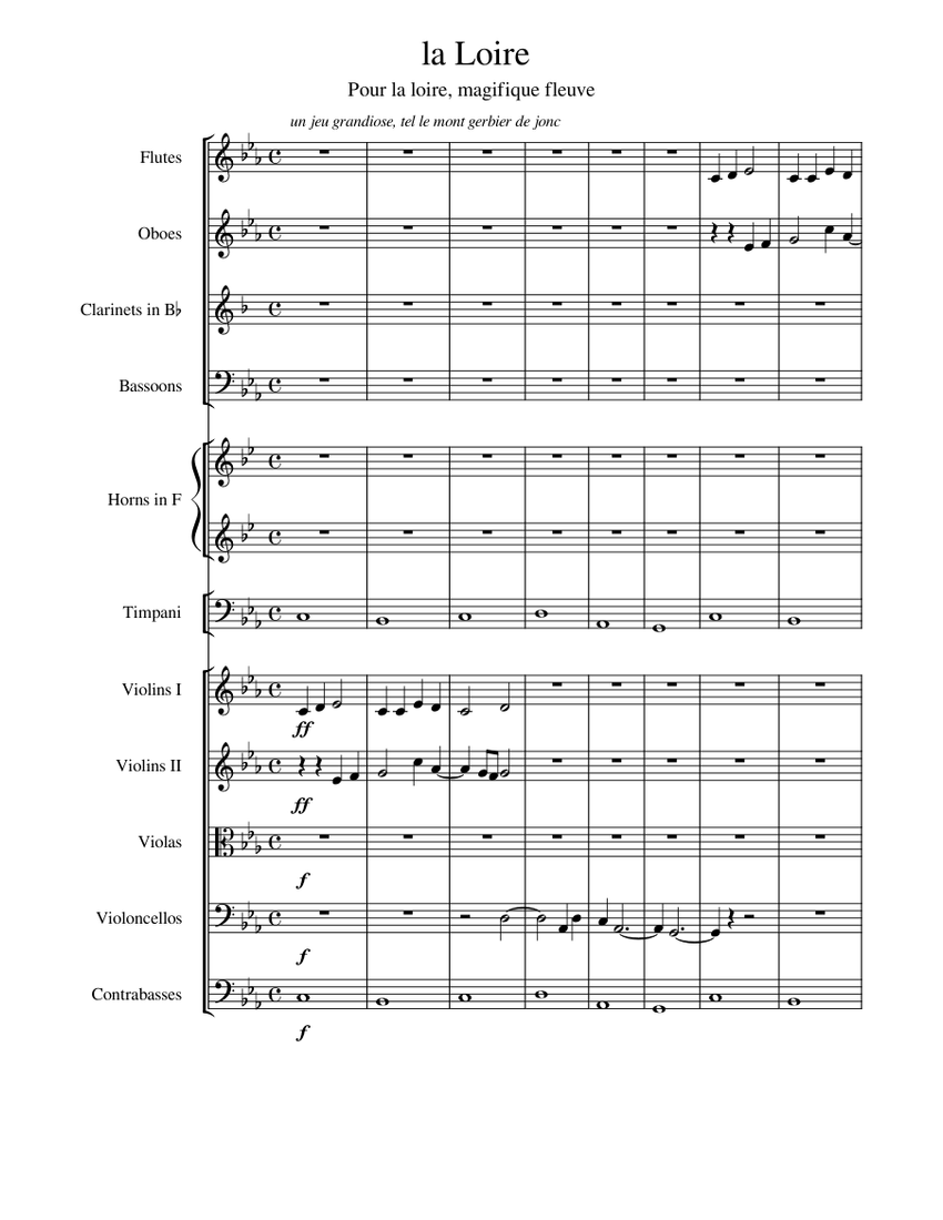 la Loire Sheet music for Flute, Oboe, Clarinet in b-flat, Bassoon ...