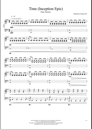 Play Official version of Time Sheet Music by Hans Zimmer for Piano | MuseScore.com