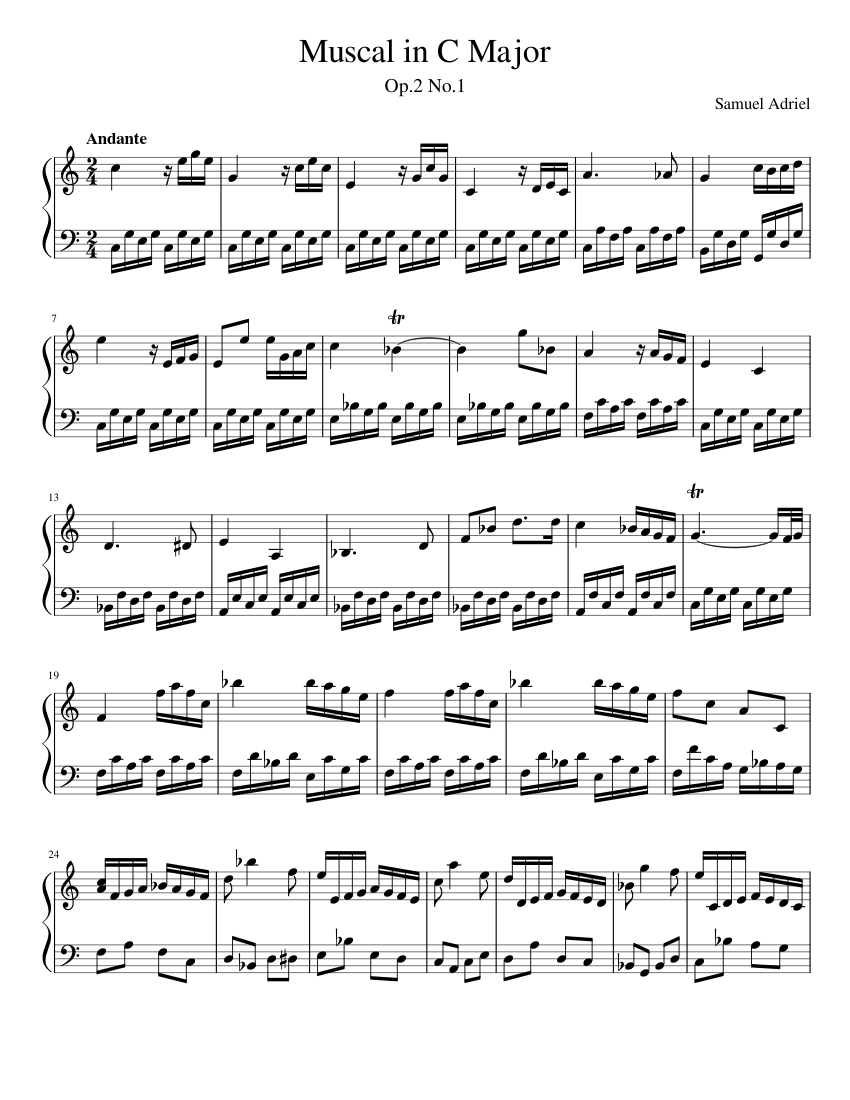 Muscal in C Major Sheet music for Piano (Solo) | Musescore.com