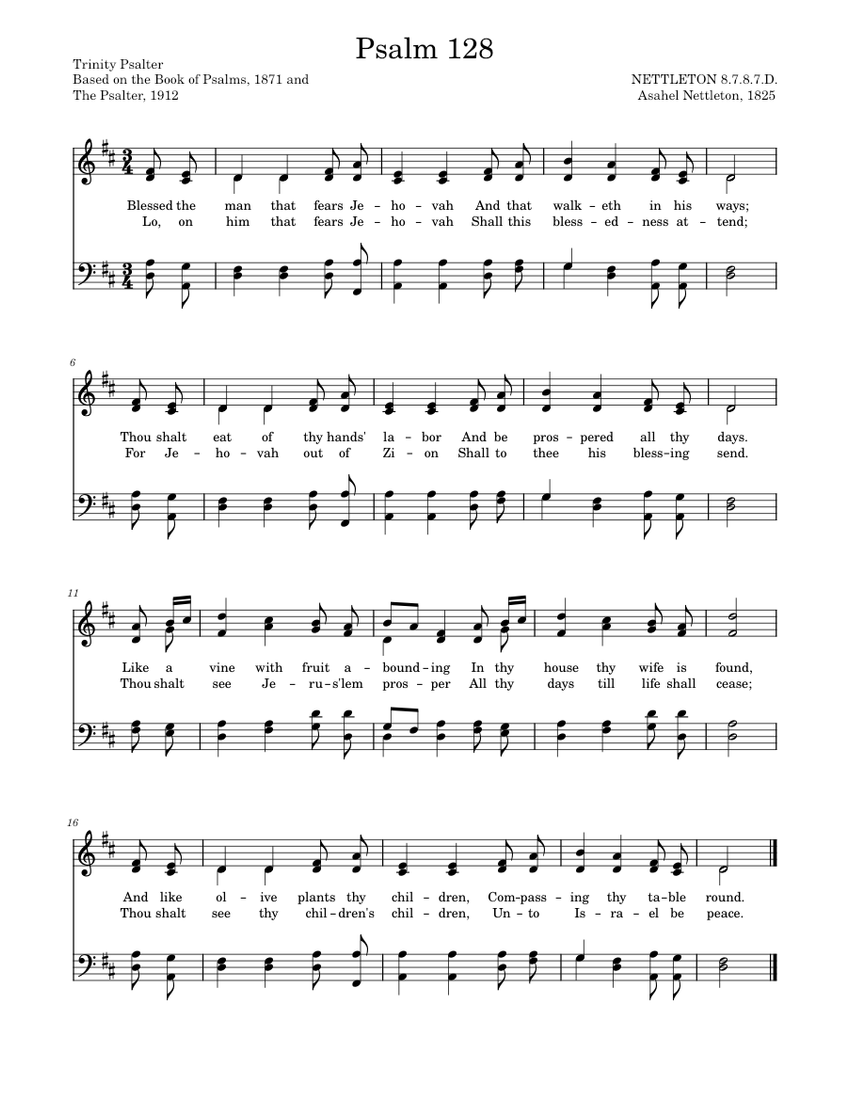 Psalm 128 Sheet music for Piano (Choral) | Musescore.com