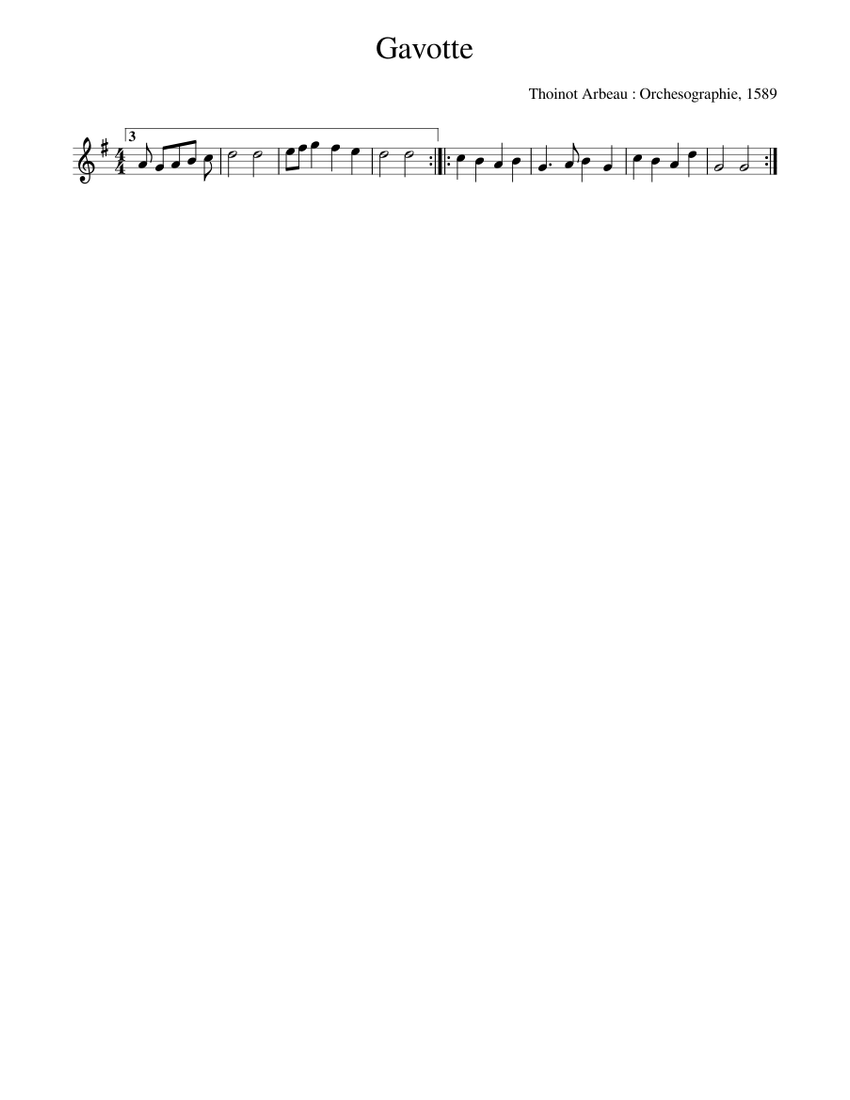 Gavotte Sheet music for Piano (Solo) Easy | Musescore.com