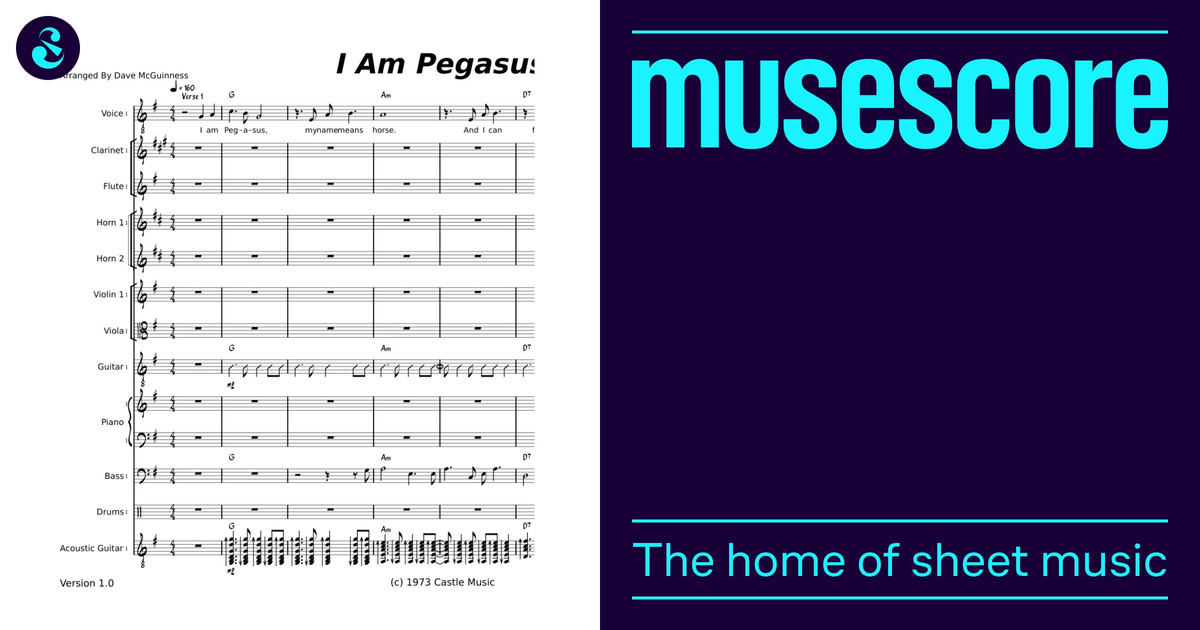 I am Pegasus – Ross Ryan Sheet Music for Piano, Flute, French horn ...