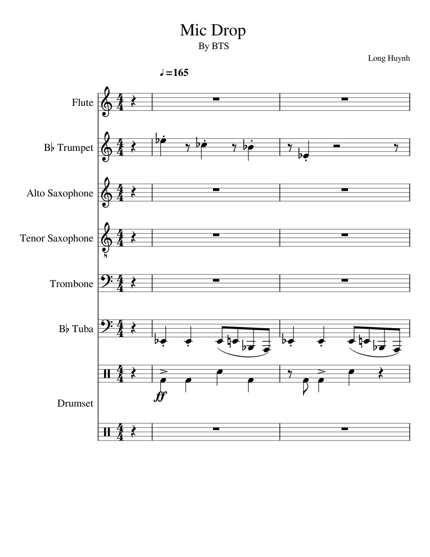 Mic Drop Sheet Music for Trombone, Tuba, Flute, Saxophone alto & more ...