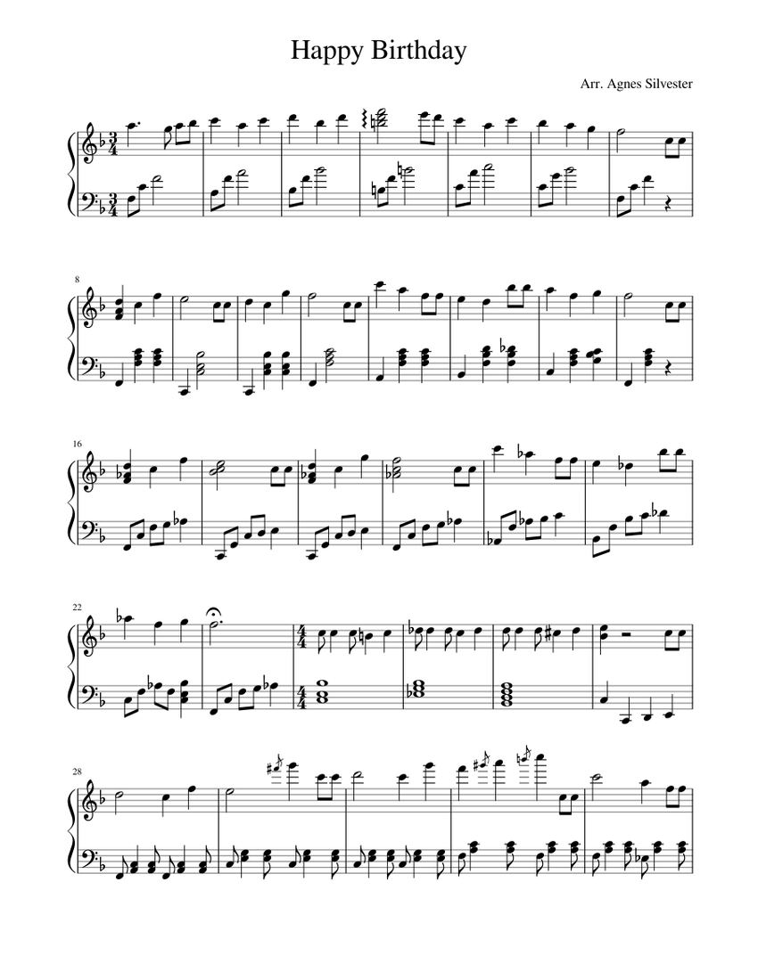 Happy Birthday Sheet music for Piano (Solo) | Musescore.com
