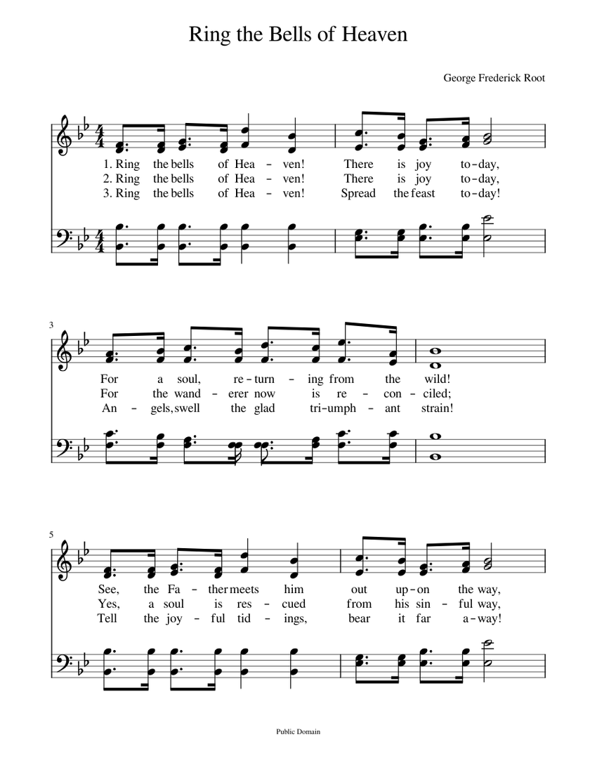 Ring the bells of heaven! there is joy today - George F. Root Sheet ...