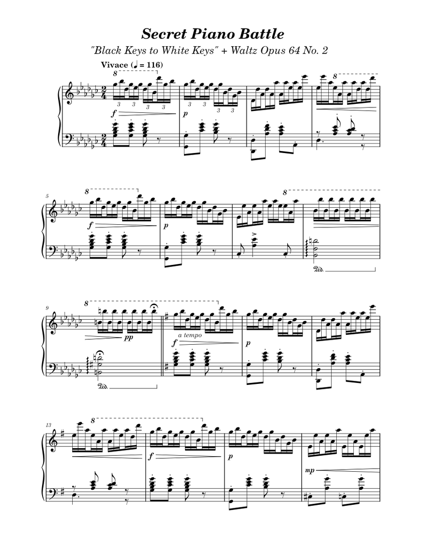 Secret Piano Battle - Chopin Sheet music for Piano (Solo) | Musescore.com