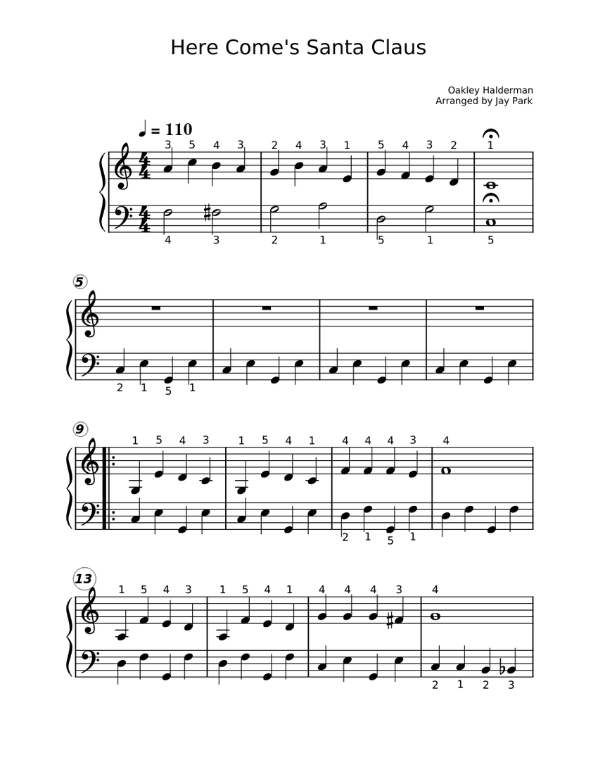 Here Come's Santa Claus Here_Come's_Santa_Claus Sheet music for Piano ...
