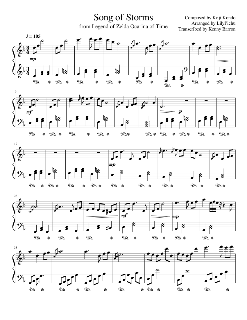 Song of Storms Sheet Music for Piano (Solo) Easy | MuseScore.com