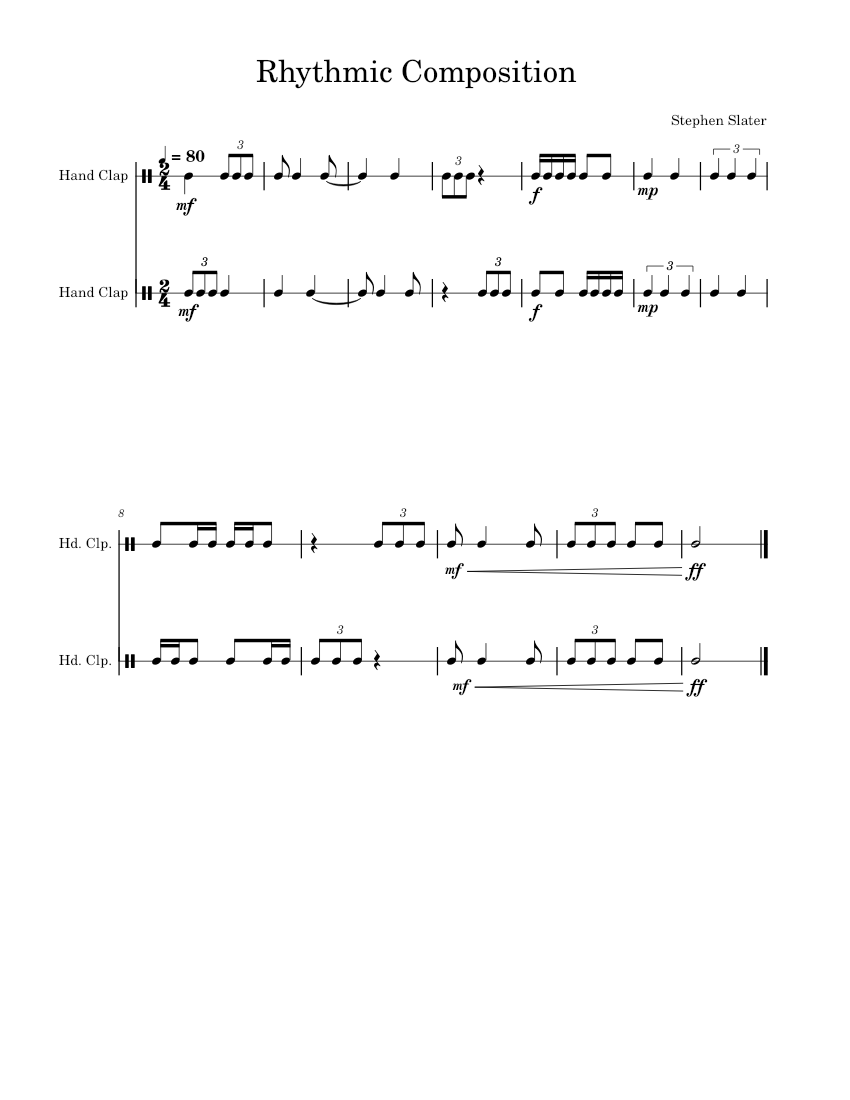 Rhythmic Composition Better Sheet music for Hand clap (Percussion Duet ...