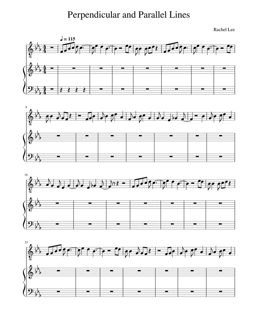 Perpendicular and Parallel Lines Sheet music for Piano, Vocals (Piano ...