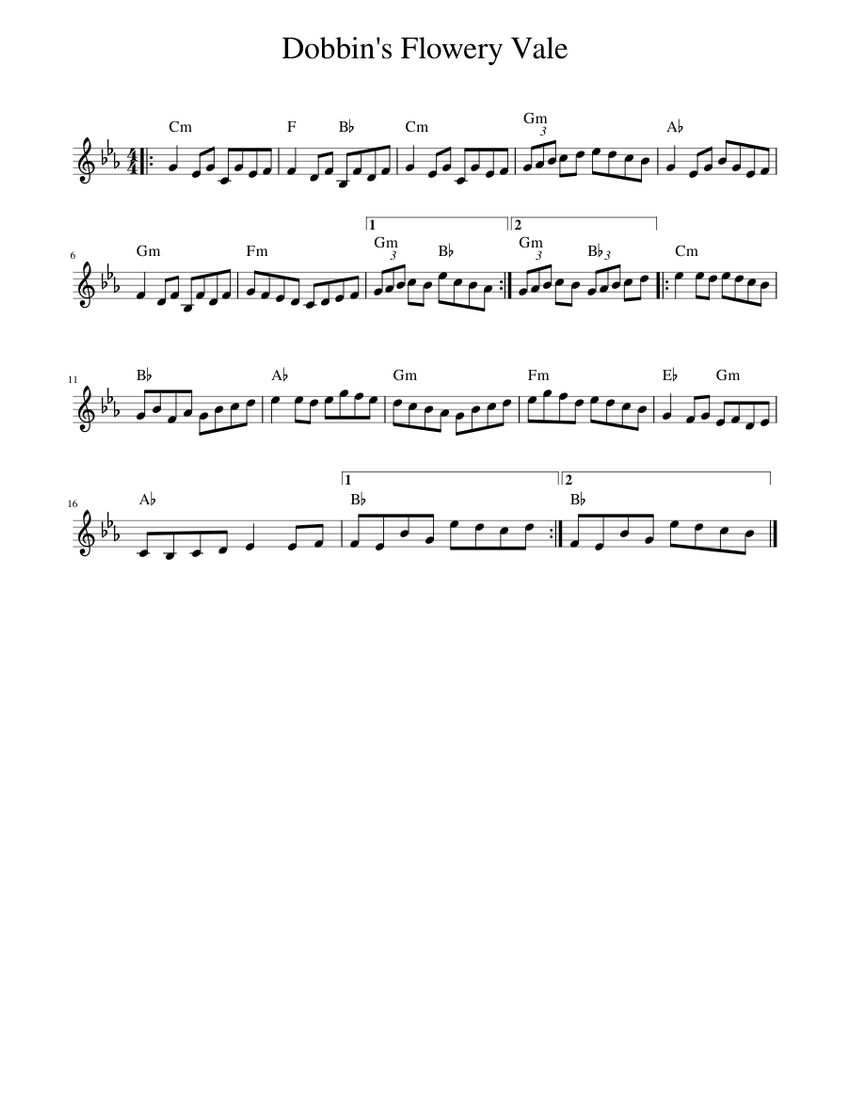 Dobbin's Flowery Vale Sheet music for Piano (Solo) Easy | Musescore.com