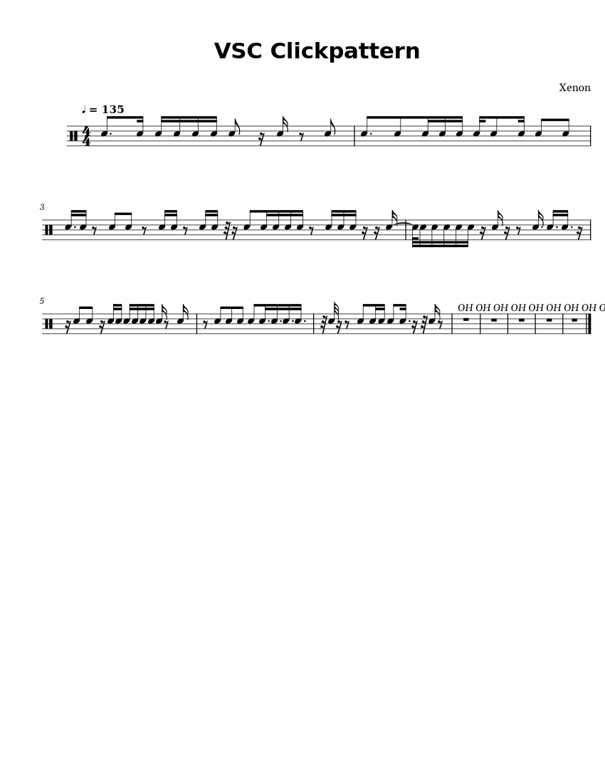 Vsc click pattern – BoBoBoBoBoBoBo Sheet Music for Snare drum (Solo ...
