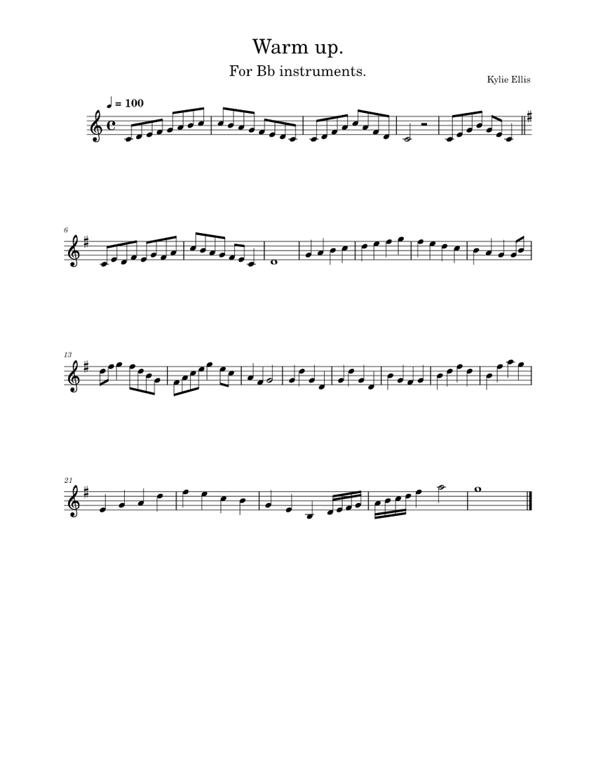 Warmups – Misc Warm up Sheet music for Saxophone tenor (Concert Band ...