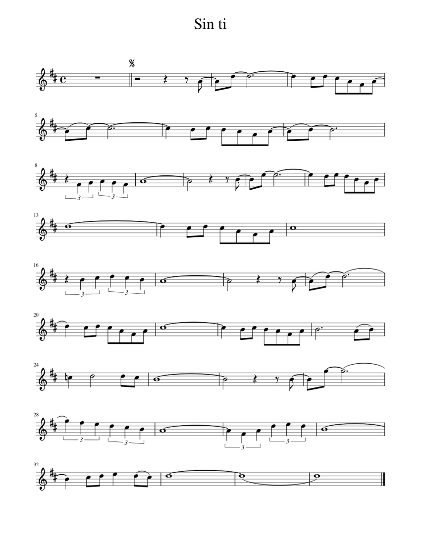 Sin ti Sheet Music for Piano (Solo) easy | MuseScore.com