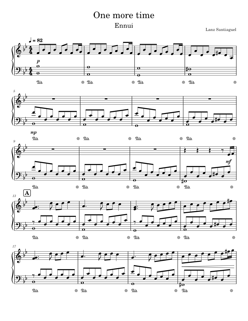 One more time Sheet music for Piano (Solo) | Musescore.com