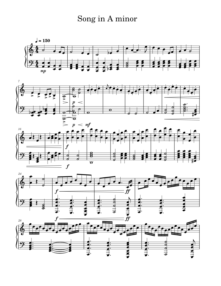 Song in A minor - TheMusicalPineapple Sheet music for Piano (Solo ...