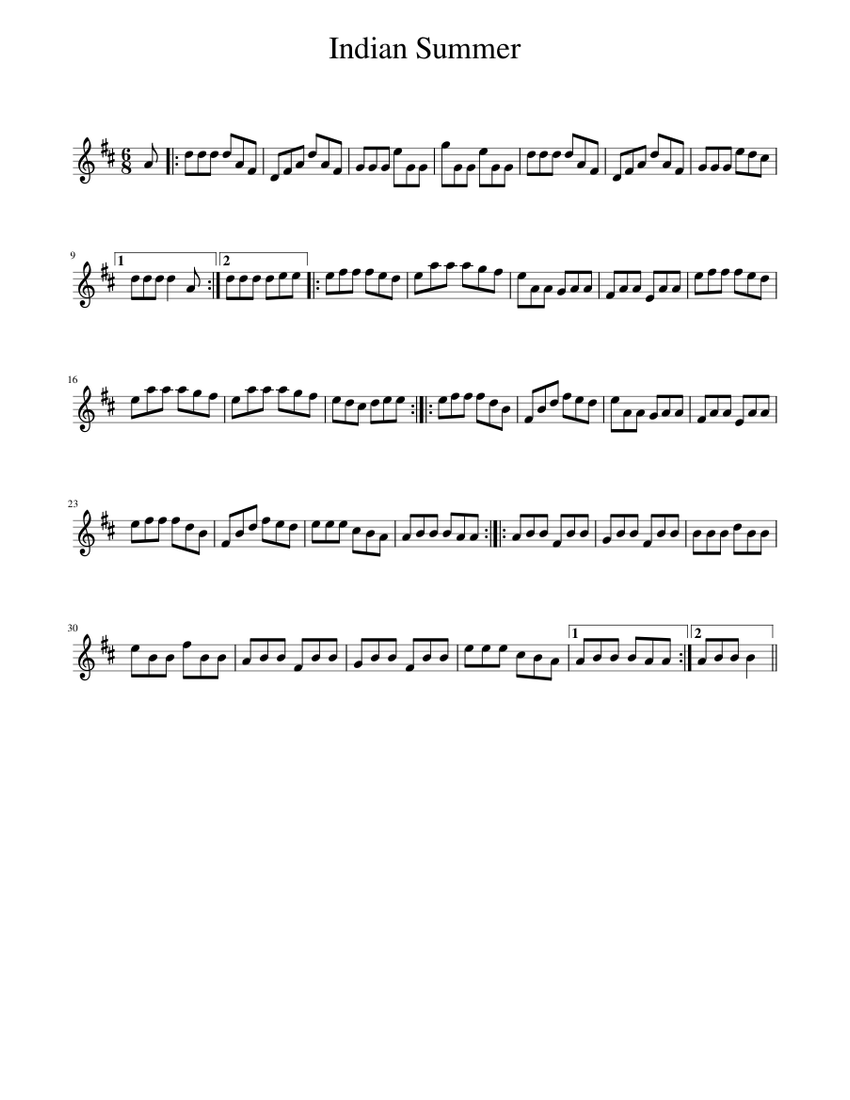 Indian Summer Sheet music for Piano (Solo) | Musescore.com