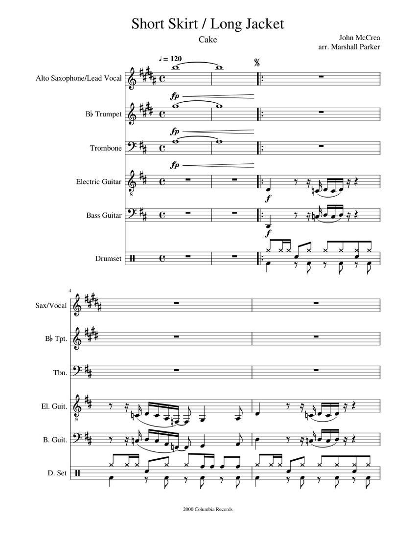 Short Skirt / Long Jacket Sheet Music with Chords for Trombone ...