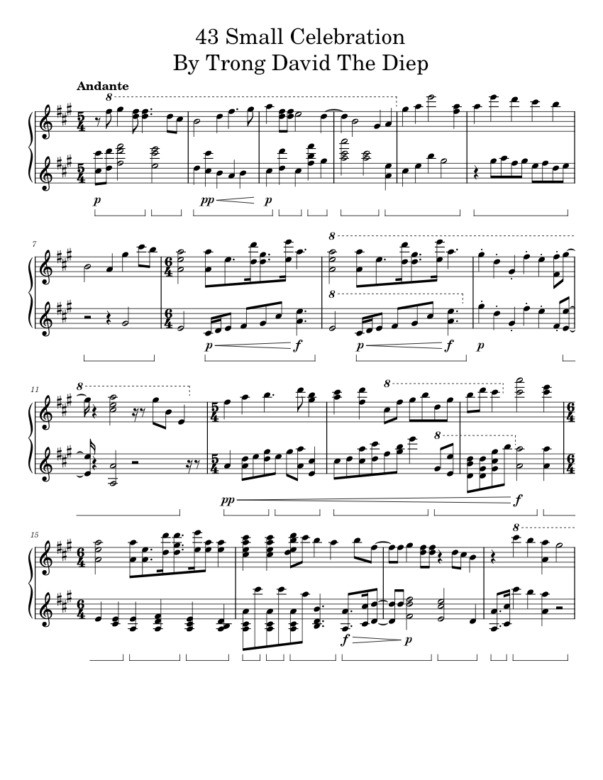 ( 43 ) Small Celebration by Trong David The Diep Sheet music for Piano ...