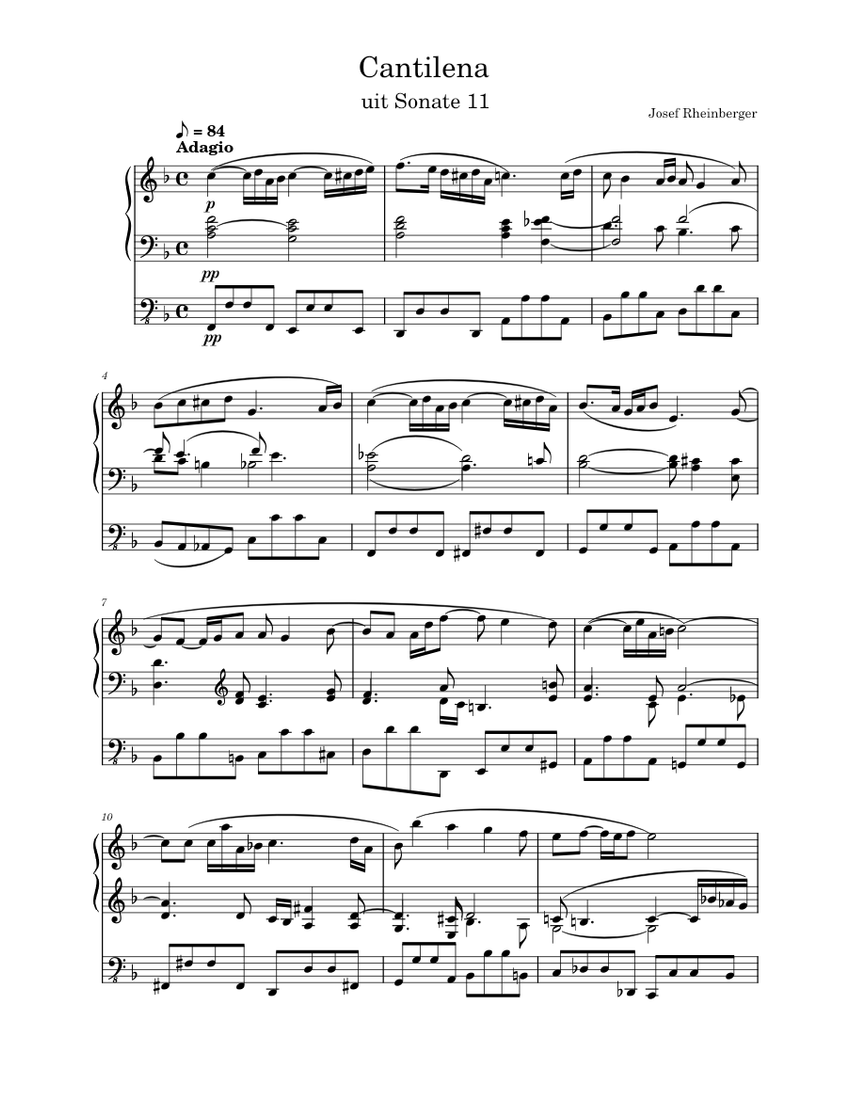 Organ Sonata No.11, Op. 148 – Josef Gabriel Rheinberger Cantilène ...