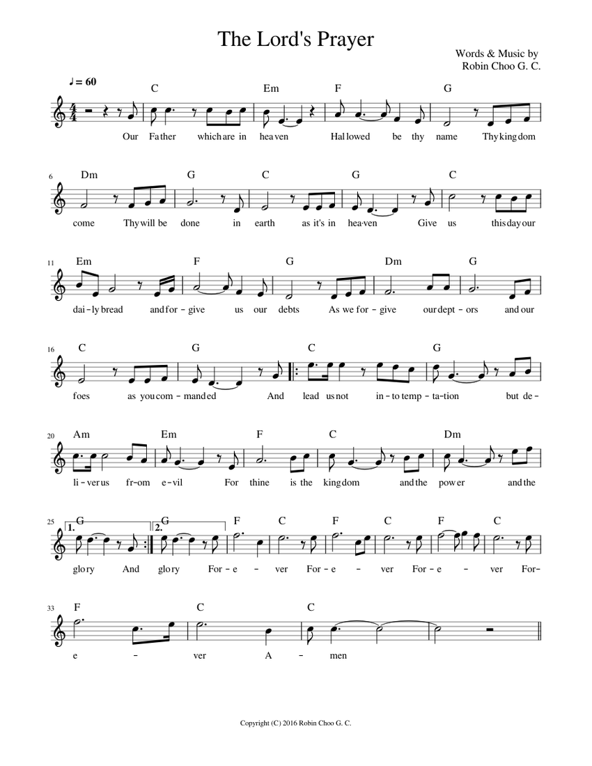 The Lord's Prayer Sheet music for Piano (Solo) | Musescore.com