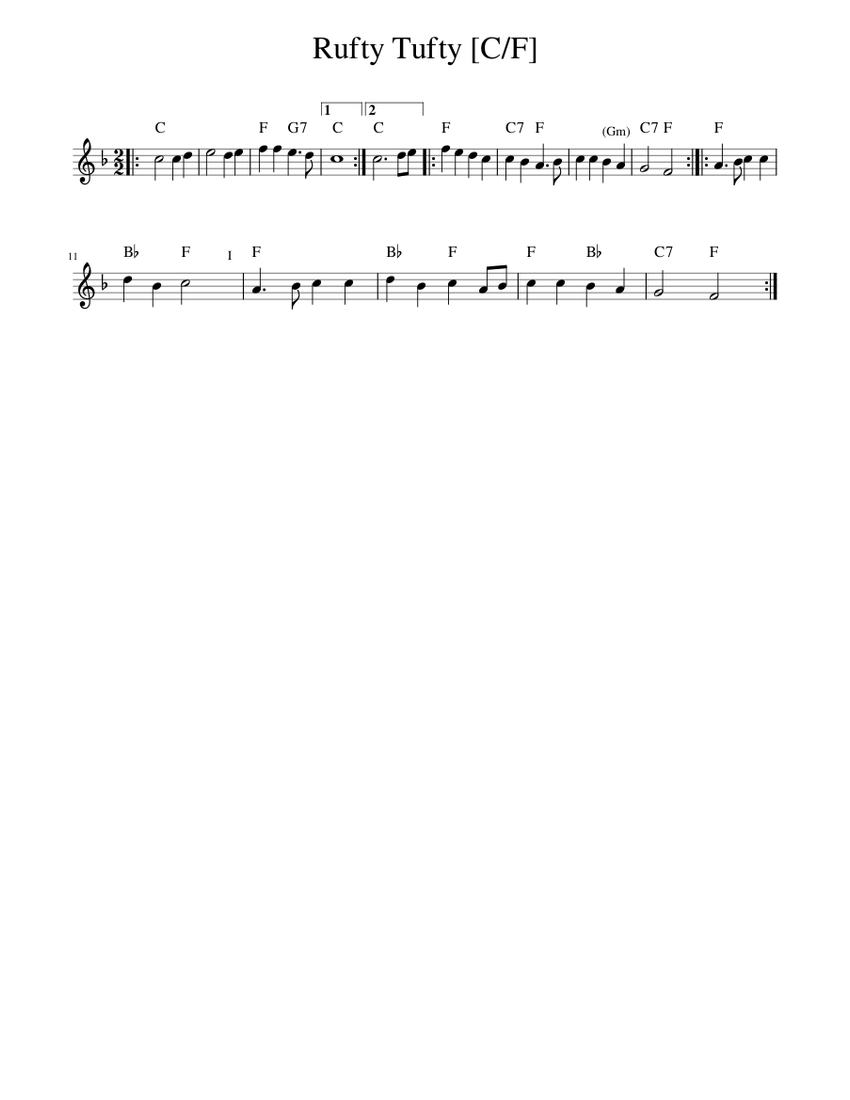 Rufty Tufty Sheet music for Piano (Solo) Easy | Musescore.com