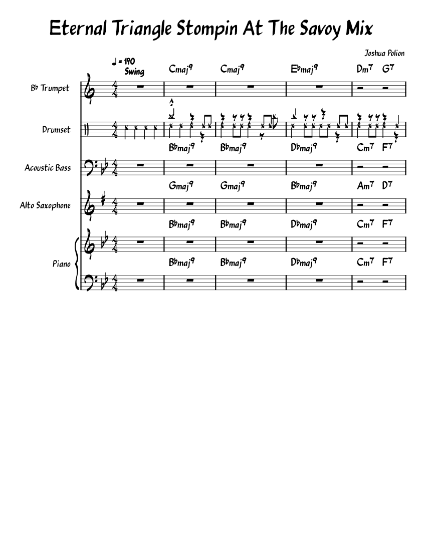 The Eternal Triangle Stompin' at the Savoy Mix Sheet Music with Chords ...