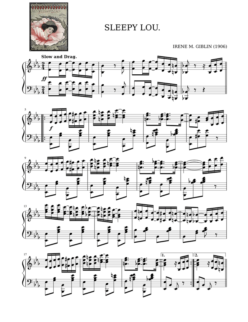 Sleepy Lou by Irene M. Giblin (1906) Sheet music for Piano (Solo) | Musescore.com