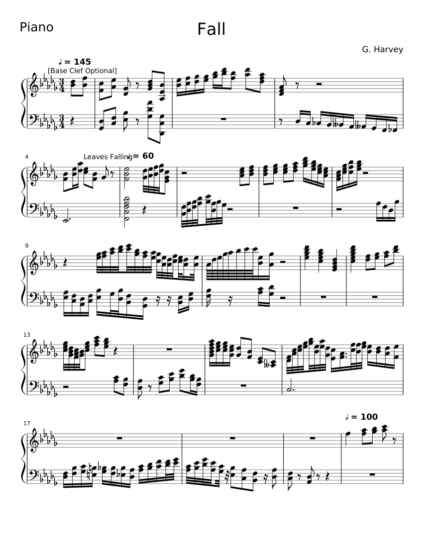 Fall Sheet music for Piano (Solo) | Musescore.com