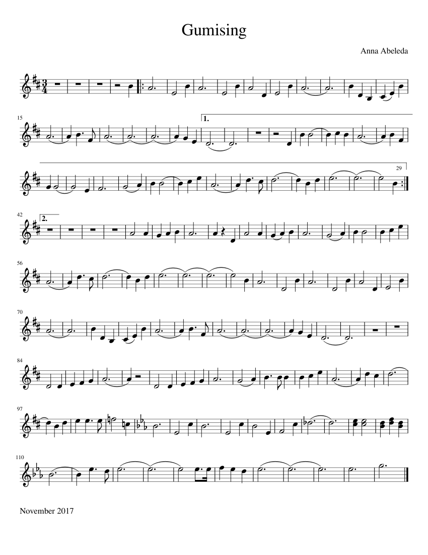 Gumising Sheet Music for Piano (Solo) Easy | MuseScore.com