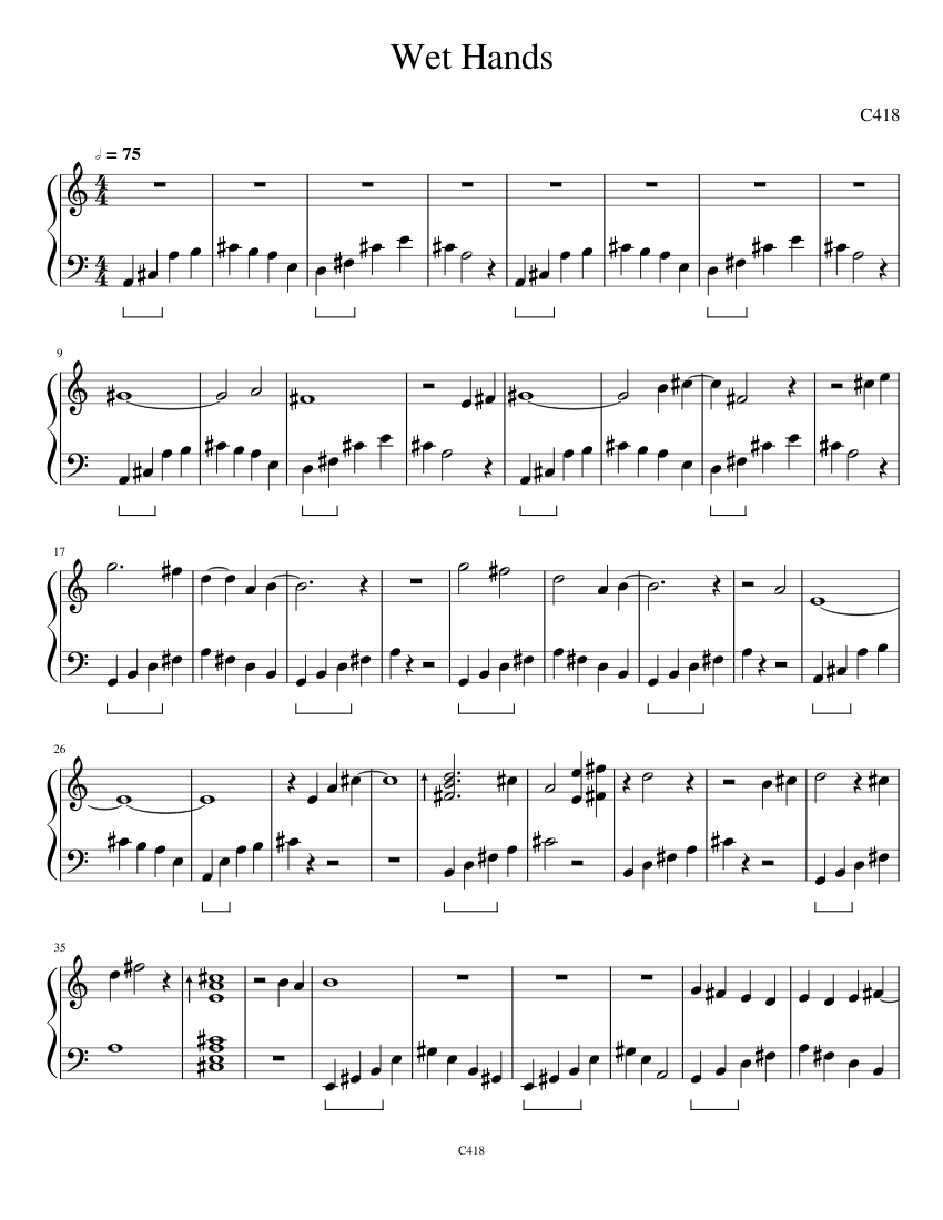 Wet Hands Sheet music for Piano (Solo) | Musescore.com
