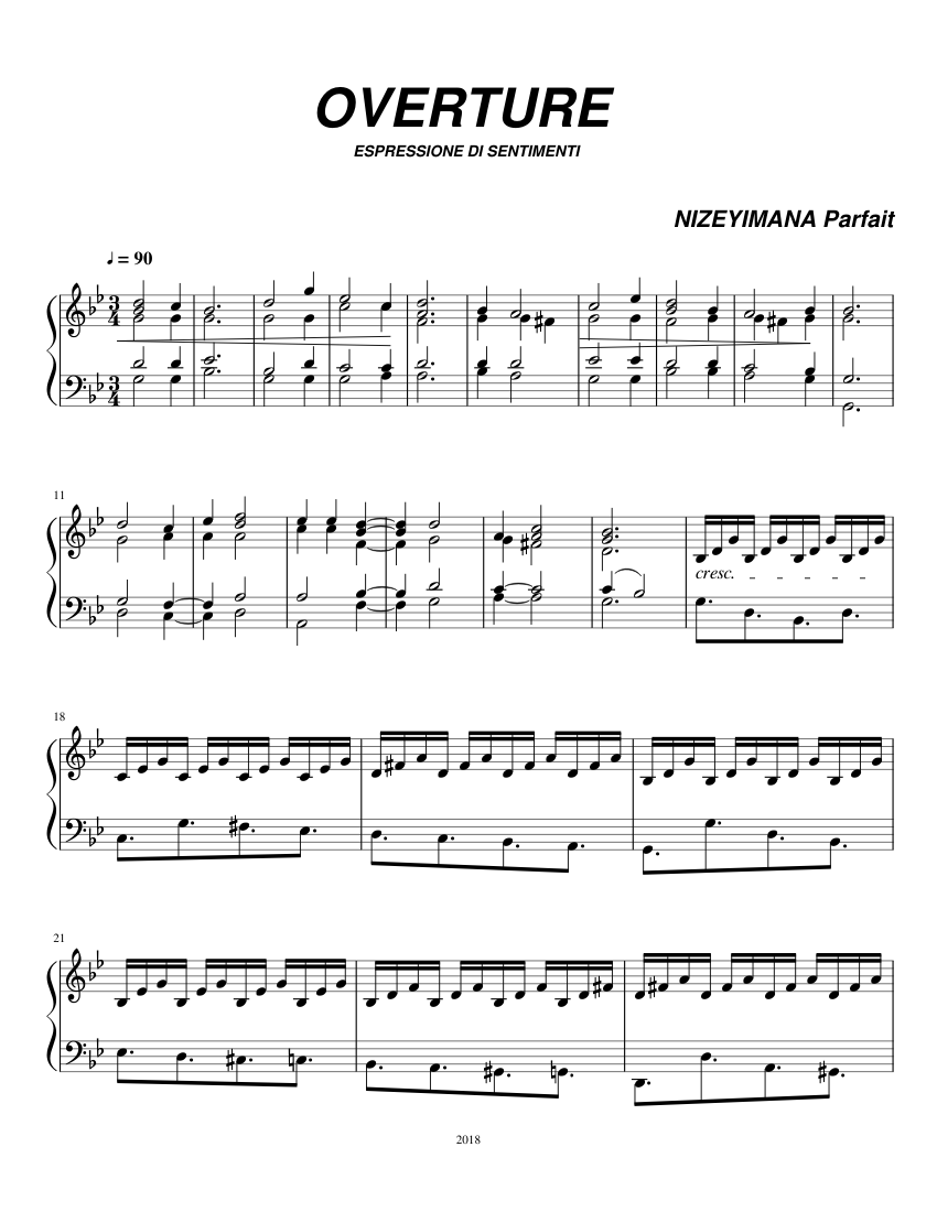 OVERTURE Sheet Music for Piano (Solo) easy | MuseScore.com
