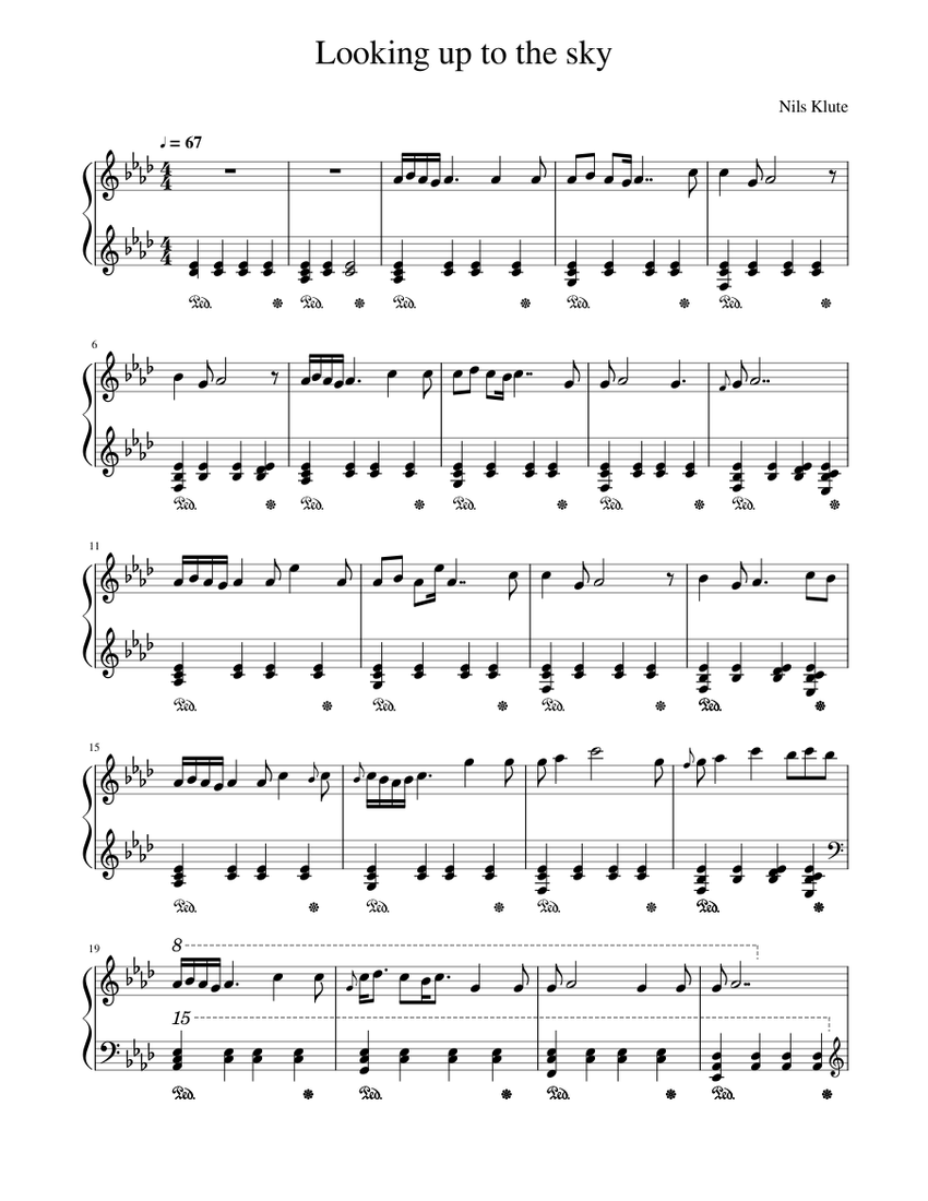 Looking up to the sky Sheet music for Piano (Solo) | Musescore.com