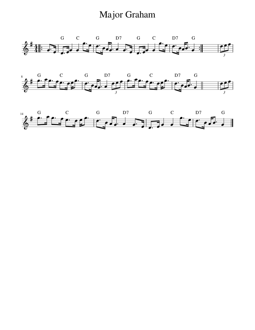 Major Graham Sheet Music with Chords for Piano (Solo) Easy | MuseScore.com