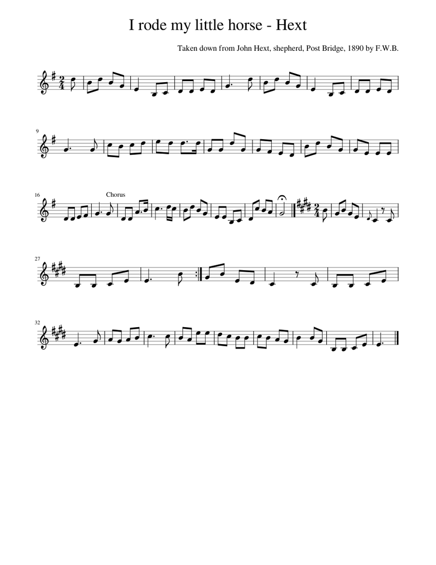 I rode my little horse - Hext Sheet music for Piano (Solo) | Musescore.com
