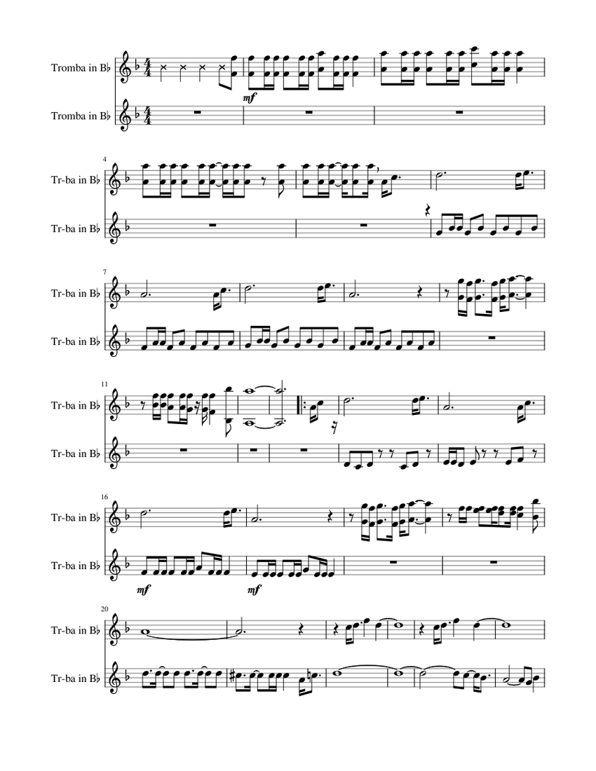 gonna fly now 2 trumpets v2 Sheet music for Trumpet in b-flat (Brass ...