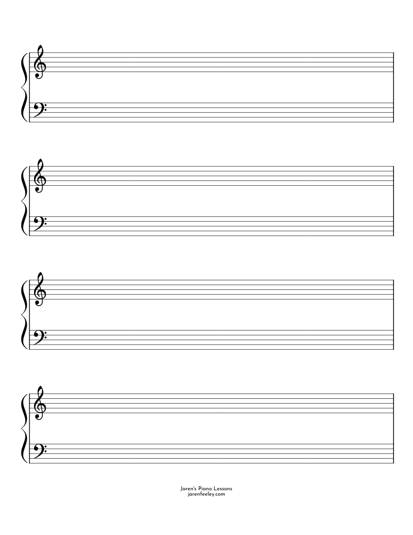 Blank Staff Paper (large) Sheet Music for Piano (Solo) Easy | MuseScore.com