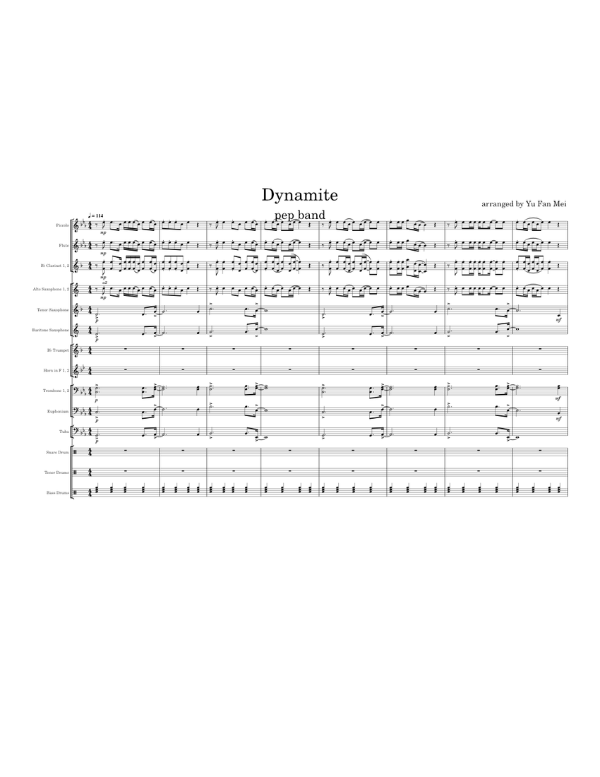 Dynamite Sheet music for Trombone, Euphonium, Tuba, Flute piccolo ...