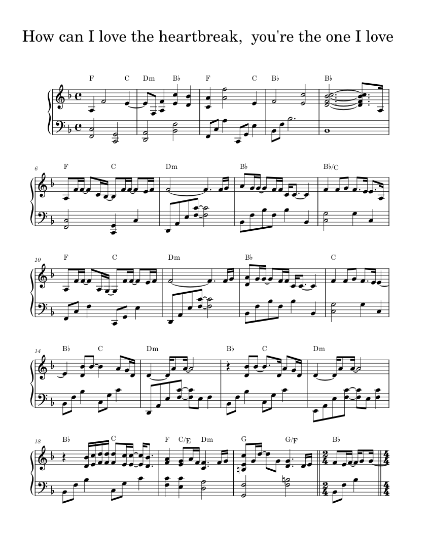 How can I love the heartbreak, you're the one I love - AKMU Sheet Music ...