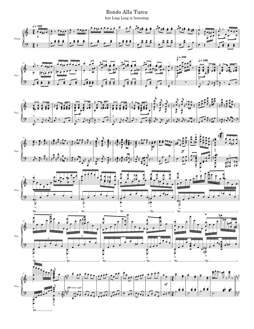 Sonate No.11 en A-dur, KV. 331, III: Rondo alla Turca – Wolfgang ...