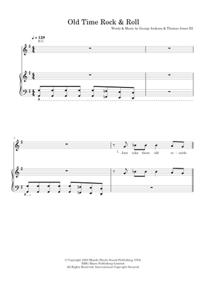 Bob Seger Old Time Rock And Roll (Piano accompaniment only) Sheet Music ...
