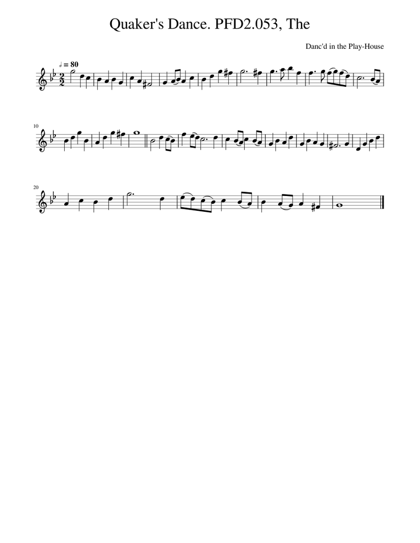 The Quaker's Dance. PFD2.053 Sheet music for Piano (Solo) Easy ...