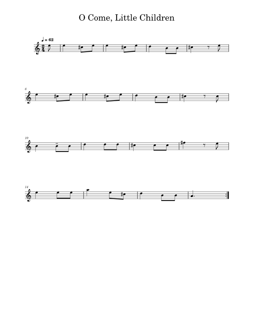 O Come, Little Children Sheet Music for Violin (Solo) | MuseScore.com
