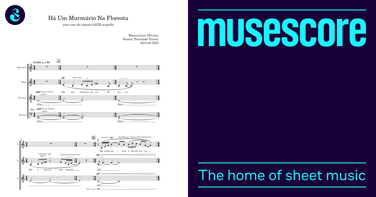 Há um Murmúrio na Floresta - Luís Oliveira Sheet music for Synthesizer ...