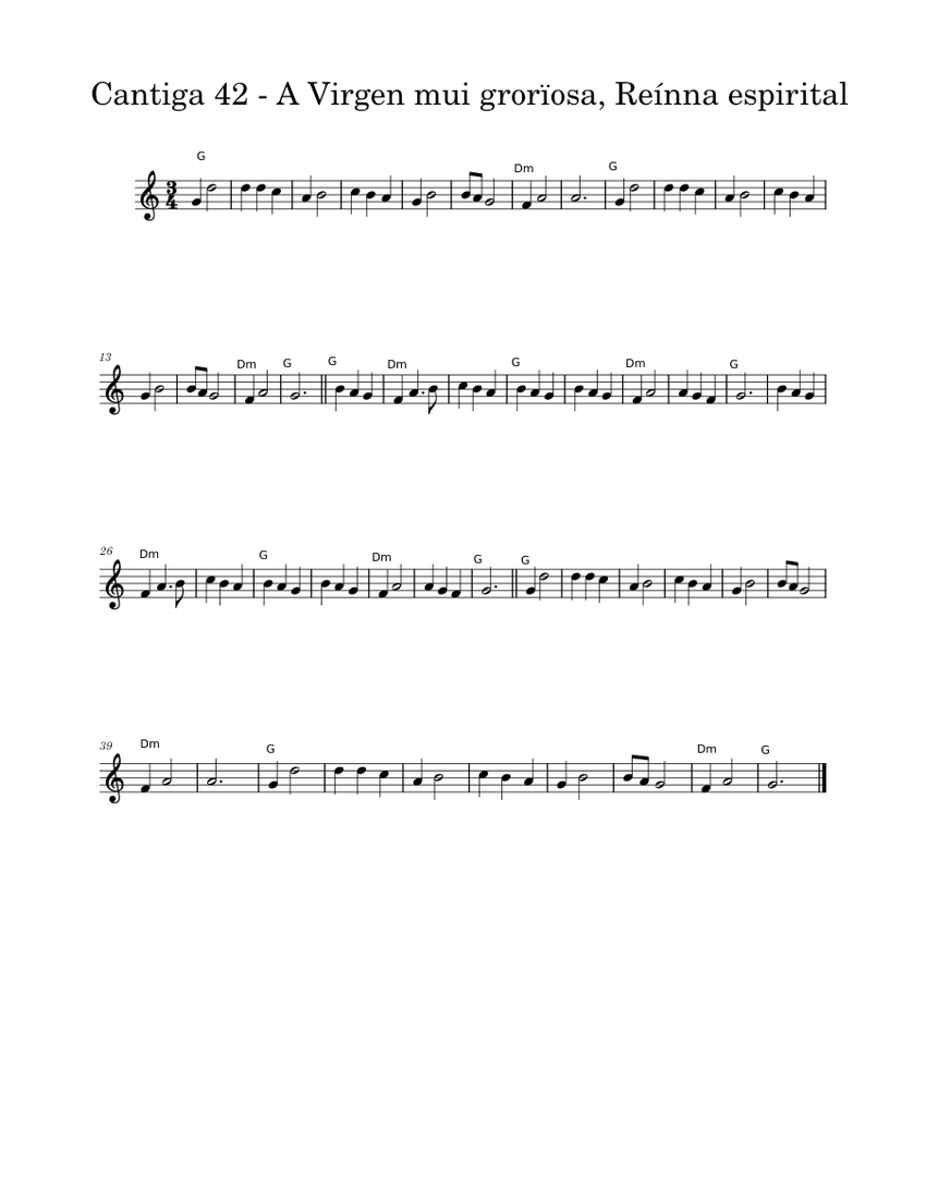 Cantiga 42 Sheet Music for Piano (Mixed Ensemble) Easy | MuseScore.com