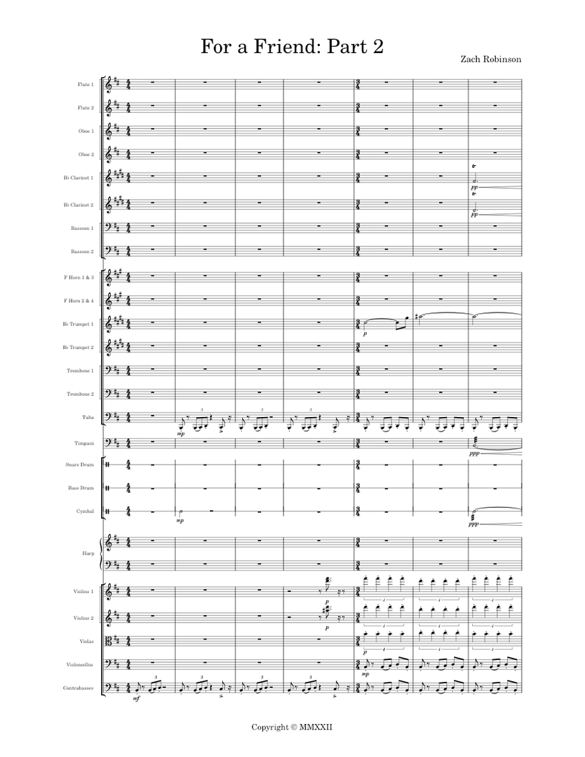 For a Friend Part 2 Sheet music for Trombone, Tuba, Flute, Oboe & more ...