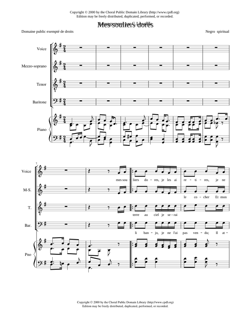 Mes souliers dorés - Charles Lesaffre Sheet music for Piano, Voice ...