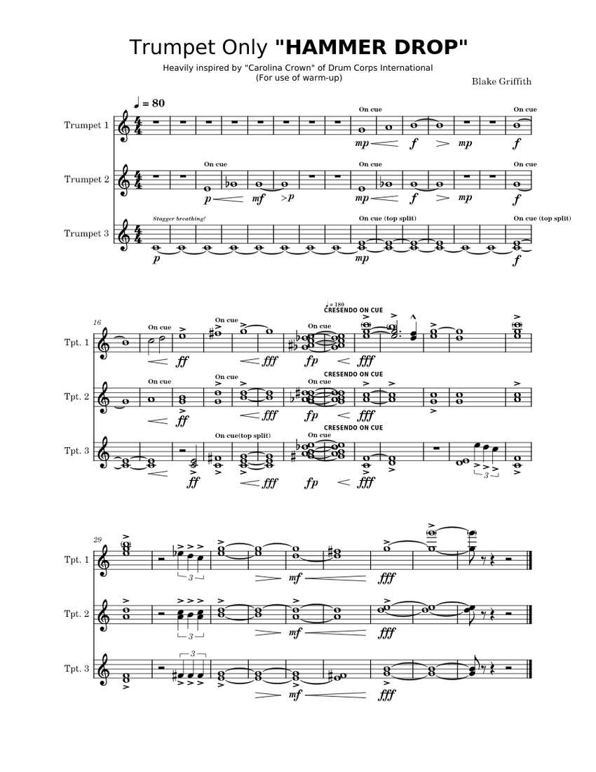 Trumpet Only "Hammer Drop" Sheet music for Trumpet other (Brass ...