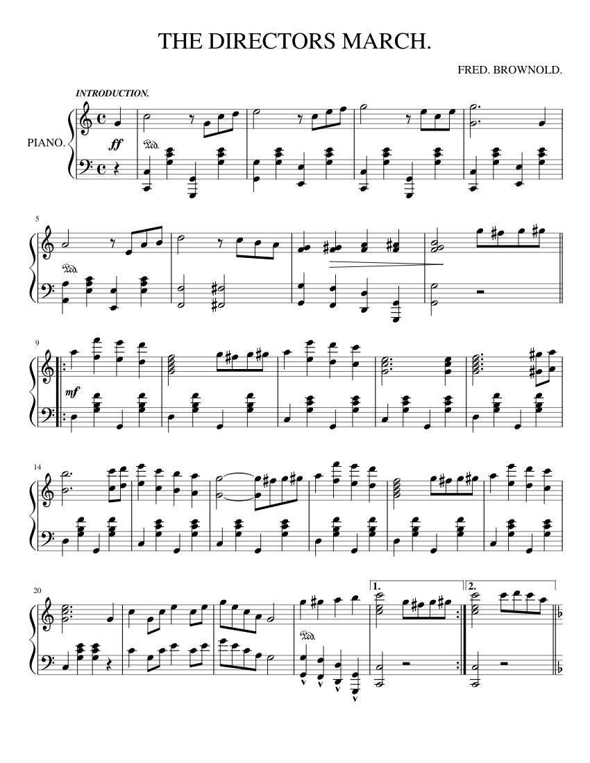 The Directors (1902) Sheet music for Piano (Solo) | Musescore.com